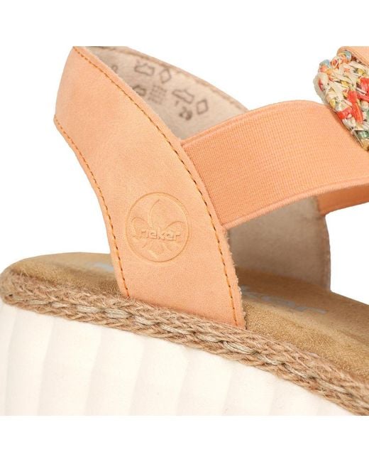 Rieker Puerto Rico Wedge Sandals in Natural | Lyst UK