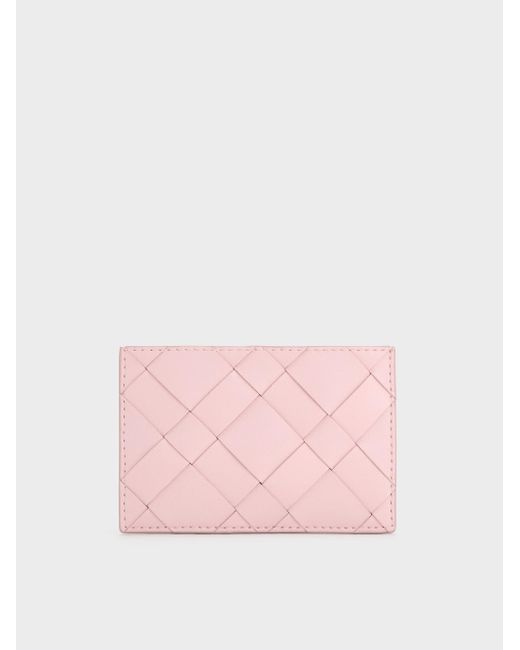 Charles & Keith Ivette Woven Card Holder in Pink | Lyst UK