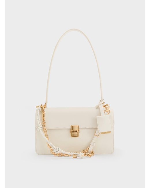 Charles & Keith Acelynn Rope-Chain Shoulder Bag in White | Lyst UK
