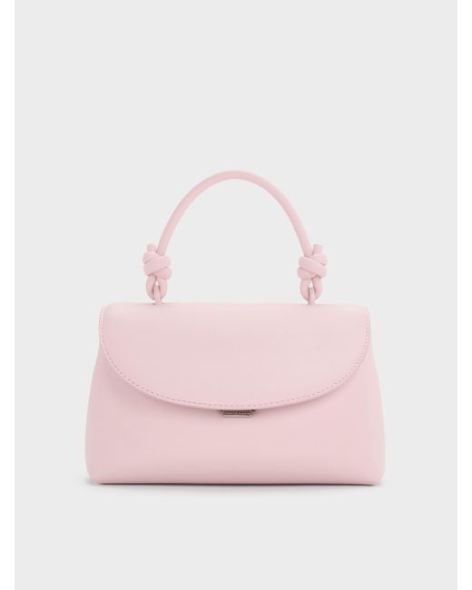 Charles & Keith Sammie Knotted-Handle Two-Way Backpack in Pink | Lyst UK
