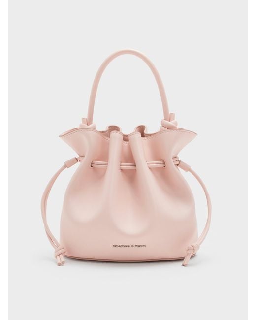 Charles & Keith Sammie Drawstring Bucket Bag in Pink | Lyst UK