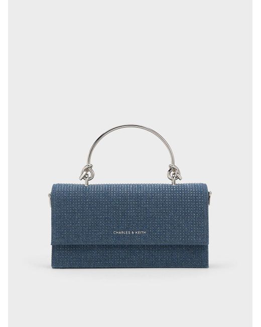 Charles & Keith Denim Sculptural-handle Long Wallet in Blue | Lyst