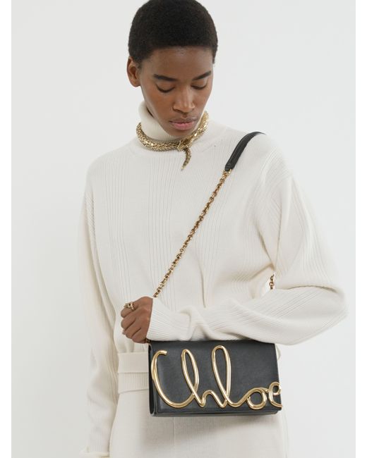 Chloé The Chloé Iconic Crossbody Bag In Soft Leather in Black | Lyst