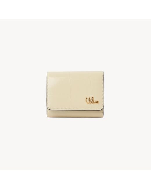 Chloé Small Iconic Tri-Fold in Natural | Lyst UK