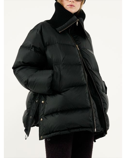 Chloé High-neck Puffer Jacket In Shiny Nylon in Black | Lyst