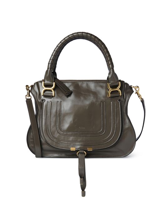 Chloé Marcie Bag In Shiny Leather in Black | Lyst