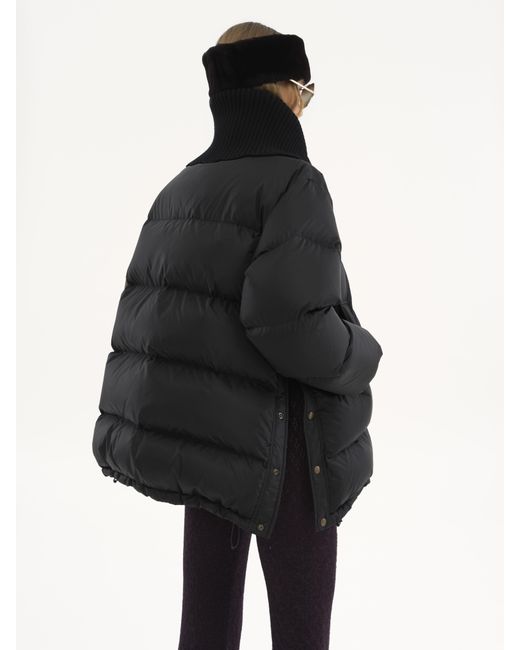 Chloé High-neck Puffer Jacket In Shiny Nylon in Black | Lyst