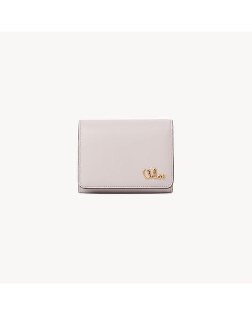 Chloé Small Iconic Tri-Fold With Coin Pocket in White | Lyst UK