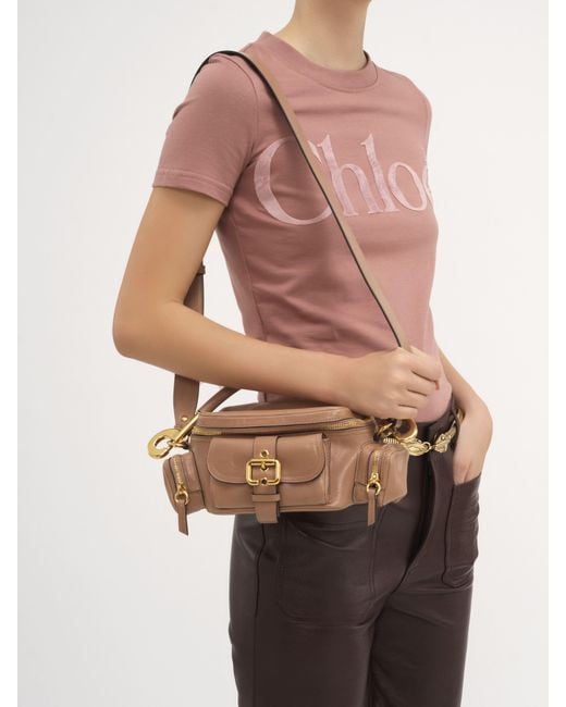 Chloé Small Camera Bag In Shiny Leather in Natural | Lyst