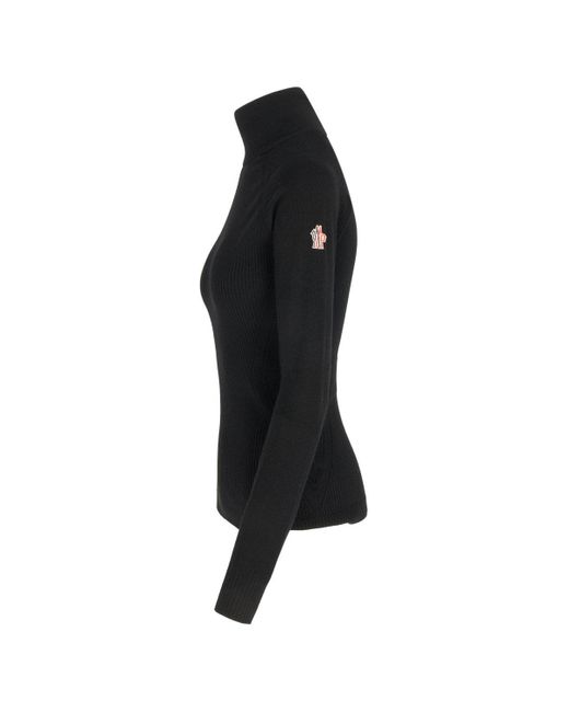 Moncler T Neck Sweater in Black | Lyst UK