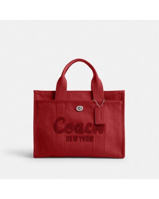 COACH Cargo Tote Bag in Red | Lyst