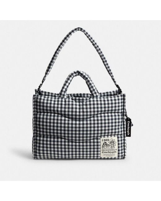 COACH Topia Loop Tote In Recycled Polyester With Gingham Pattern in ...