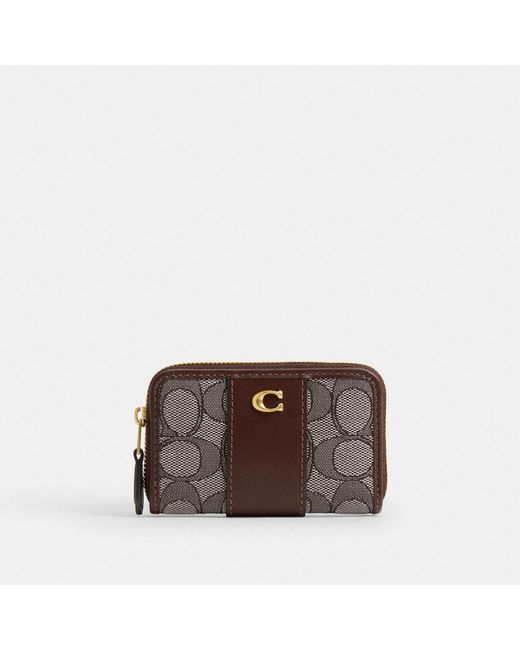 COACH Essential Small Zip Around Card Case In Signature Jacquard in ...