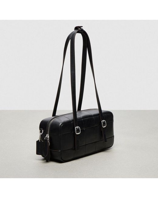 COACH Ego Satchel Bag In Checkerboard Upcrafted Leather in Black | Lyst