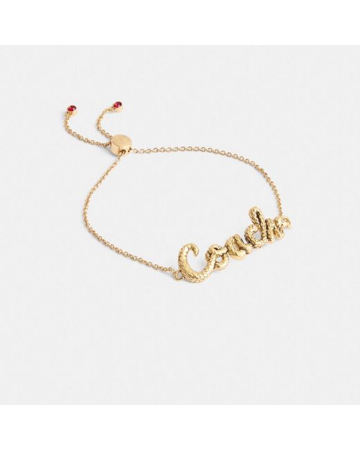 COACH New Year Snake Script Slider Bracelet in Metallic | Lyst