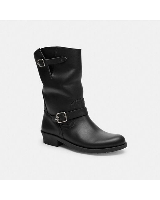 COACH Dawn Moto Bootie in Black | Lyst