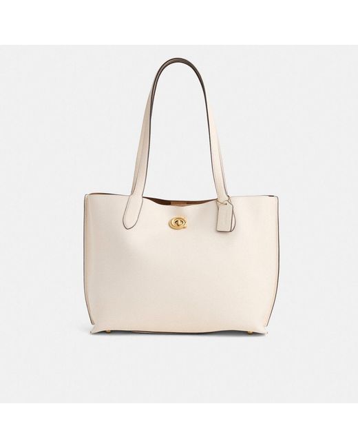 COACH Restored Willow Work Tote 38 in White | Lyst