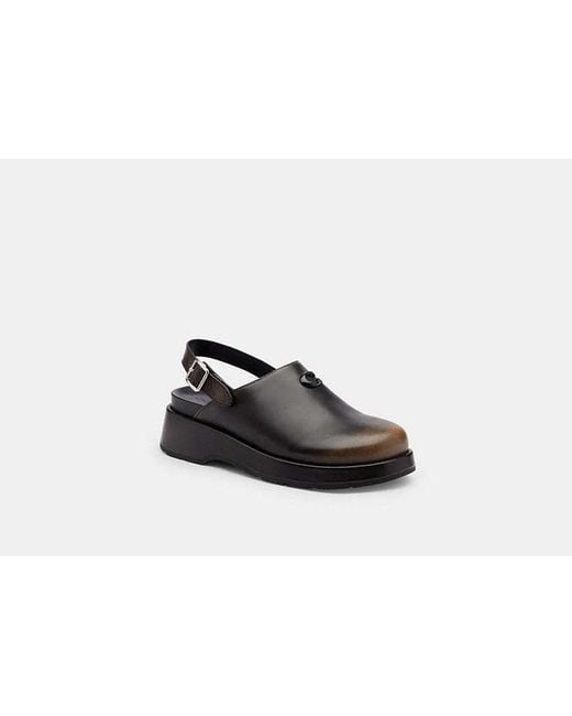 COACH Sculpted C Platform Clog In Loved Leather in Black | Lyst UK