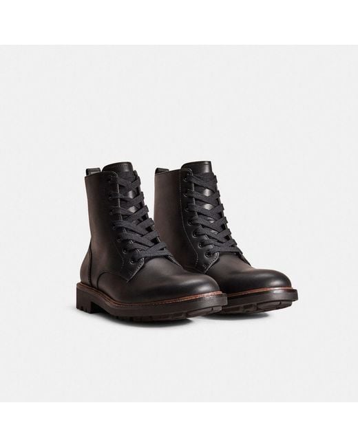 COACH Restored Lace Up Boot in Black for Men | Lyst