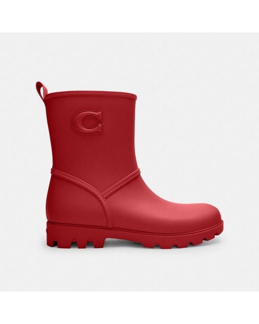 COACH Ryder Rainboot in Red | Lyst