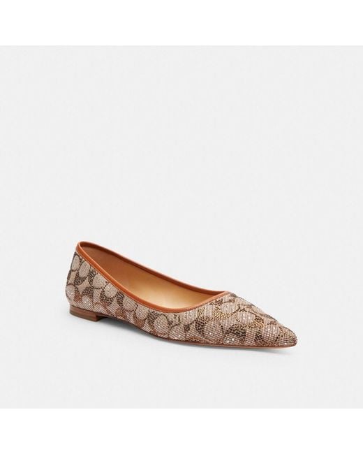COACH Daphne Flat In Crystal Signature Jacquard in Brown | Lyst