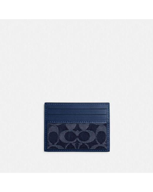 COACH Card Case in Blue for Men | Lyst