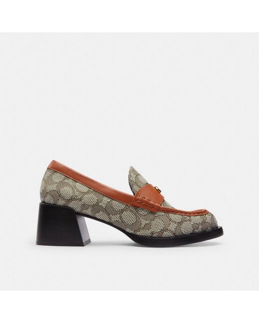 COACH Natalie Loafer In Signature Textile Jacquard in Brown | Lyst