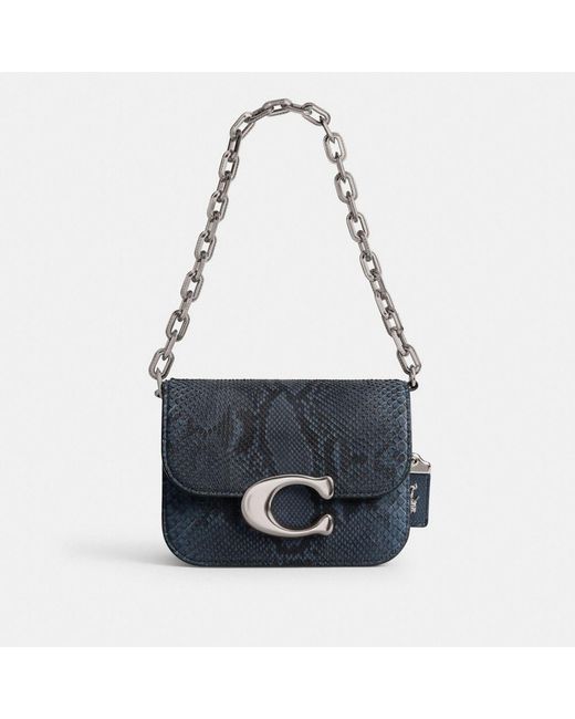 COACH Idol Bag In Python in Blue | Lyst