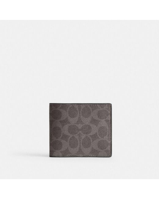 COACH 3-in-1 Wallet In Signature Canvas in Gray for Men | Lyst