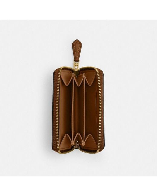 COACH Essential Small Zip Around Card Case In Signature Canvas With ...