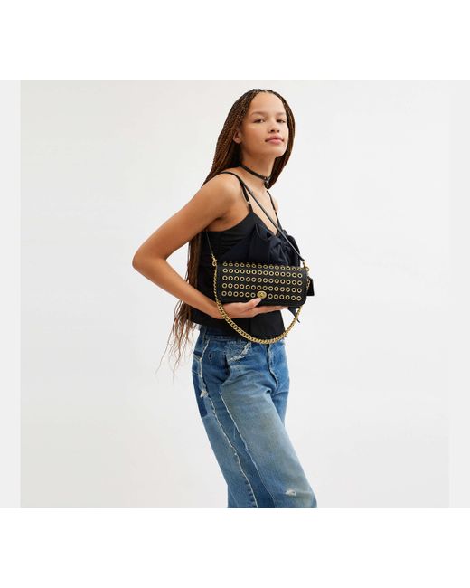 COACH Dinky Bag With Grommets in Black | Lyst UK