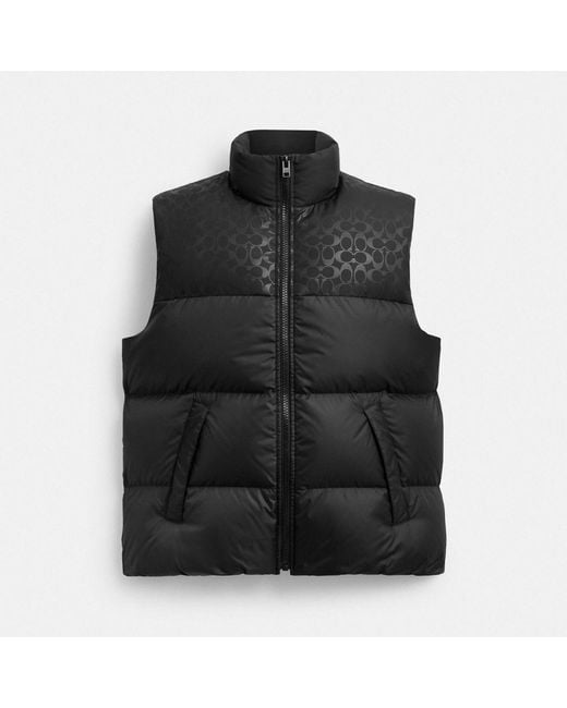 COACH Down Puffer Vest In Recycled Polyester in Black for Men | Lyst