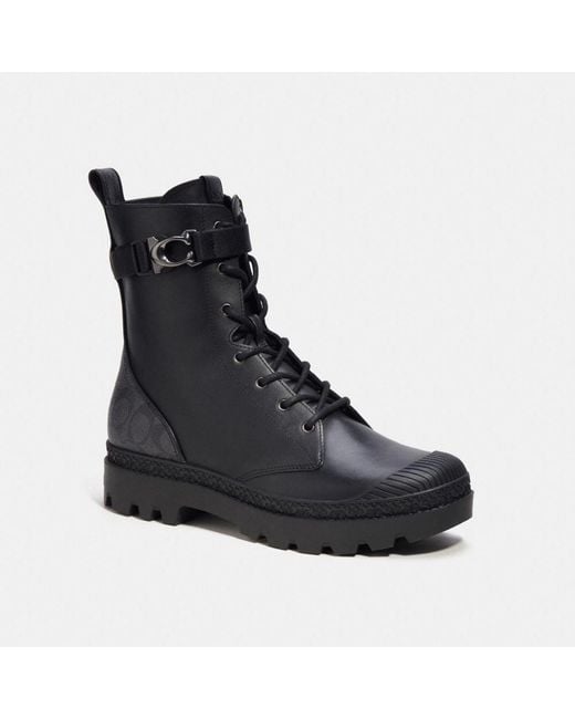 COACH Tucker Boot With Signature Canvas in Black for Men | Lyst