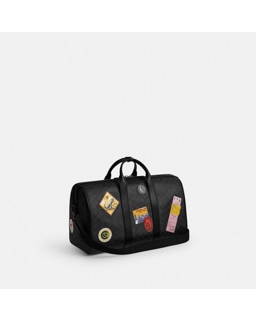 COACH Gotham Duffle Bag 45 With Patches in Black for Men | Lyst