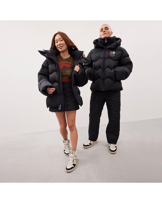 COACH Coachtopia Loop Quilted Puffer Jacket in Black | Lyst