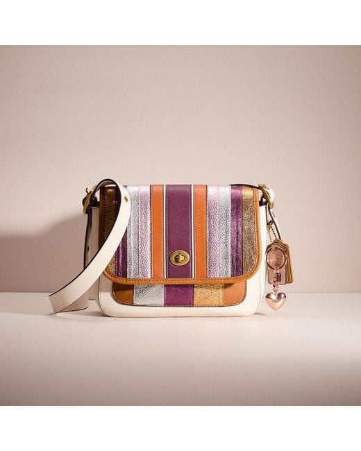 COACH Upcrafted Rambler Crossbody With Varsity Stripe in Pink | Lyst