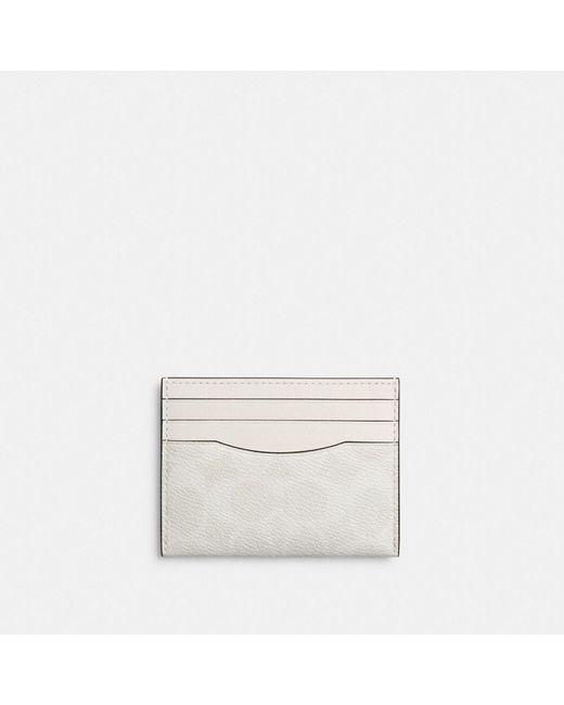 COACH Card Case In Signature Canvas in White for Men | Lyst