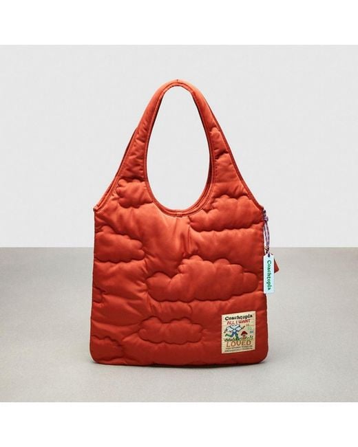 COACH Topia Loop Quilted Cloud Tote in Red | Lyst