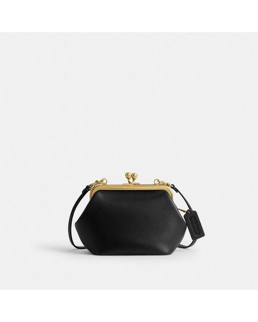 COACH Kisslock Frame Bag 14 in Black | Lyst