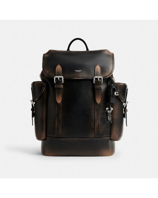 COACH Hitch Backpack In Loved Leather in Black for Men | Lyst