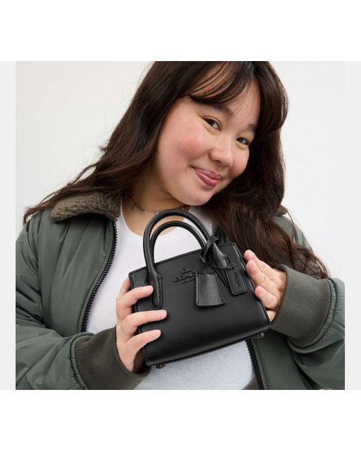 COACH Andrea Mini Carryall Bag in Black | Lyst UK