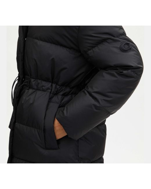 COACH Signature Mid Down Puffer Jacket in Black | Lyst UK