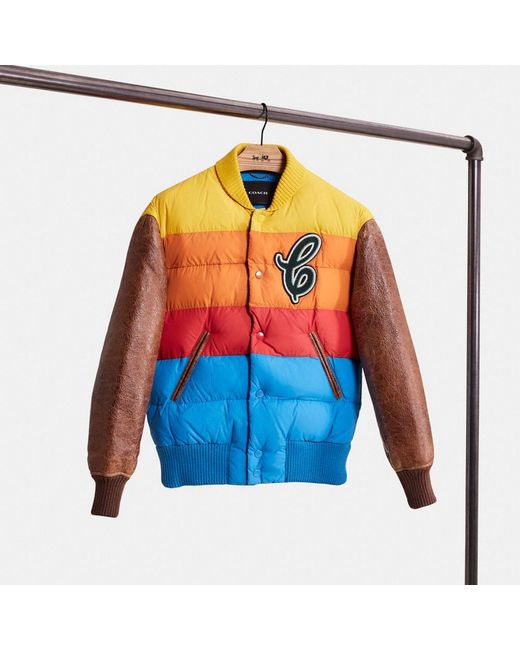 COACH Restored Hybrid Varsity Jacket in Blue for Men | Lyst