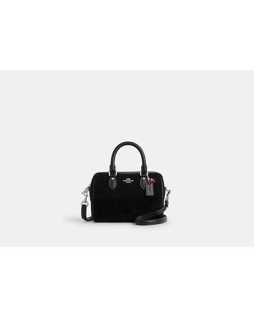 COACH Mini Rowan Crossbody Bag With Cherry Charm in Black | Lyst UK