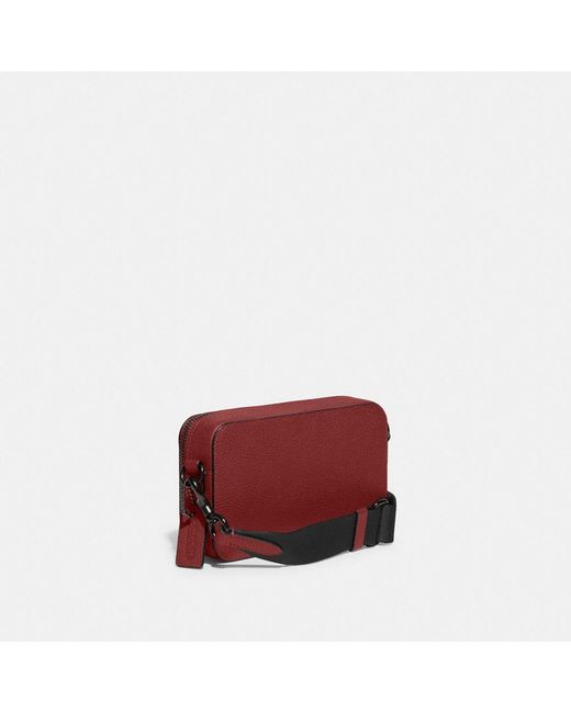 COACH Charter Slim Crossbody in Red for Men | Lyst