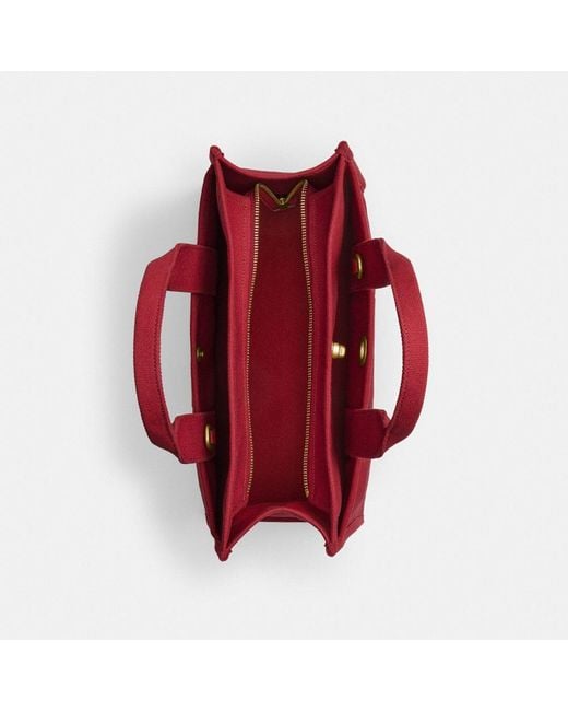 COACH New Year Cargo Tote Bag With Snake Script in Red | Lyst