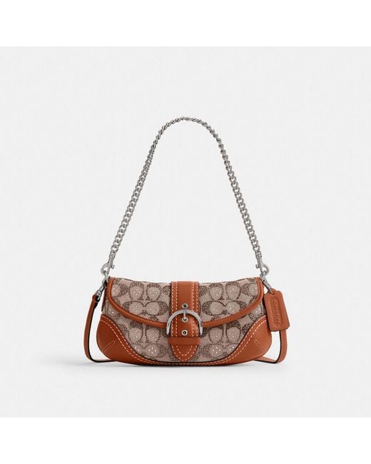 COACH Soho Bag 25 In Crystal Signature Jacquard in Brown | Lyst