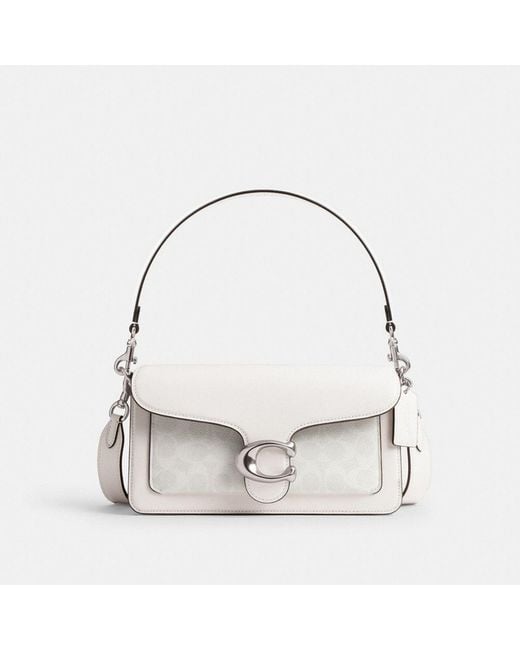 COACH Tabby Shoulder Bag 26 In Signature Canvas in White | Lyst