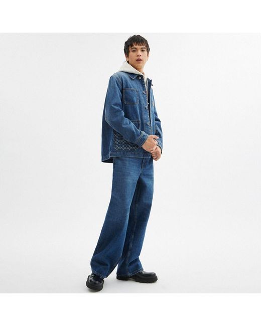 COACH Denim Chore Coat In Organic Cotton in Blue for Men | Lyst
