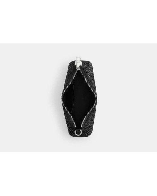 COACH Crystal Fabric Shoulder Bag in Black | Lyst